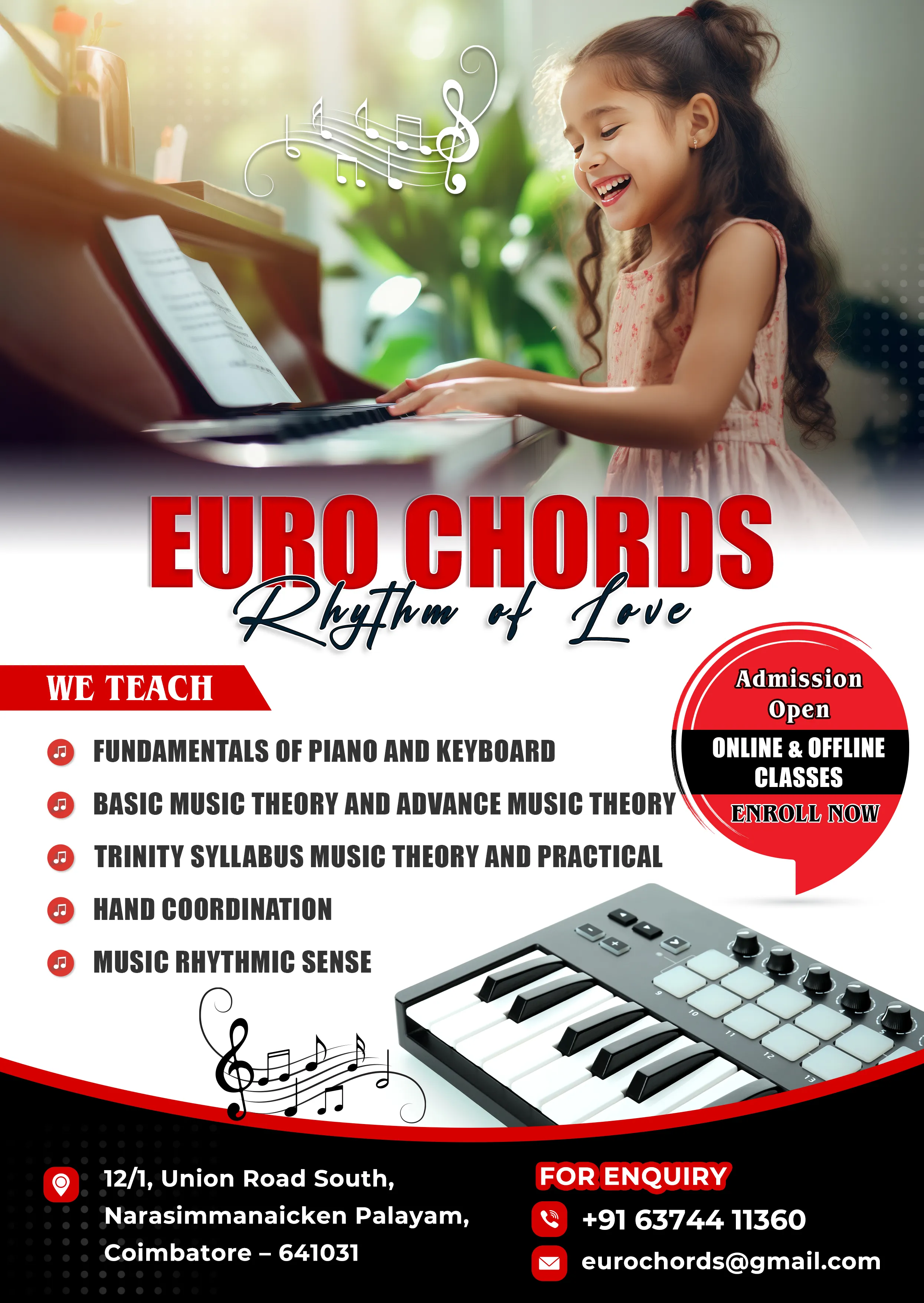 Euro Chords Music Academy – Piano, Keyboard & Guitar Classes in Coimbatore